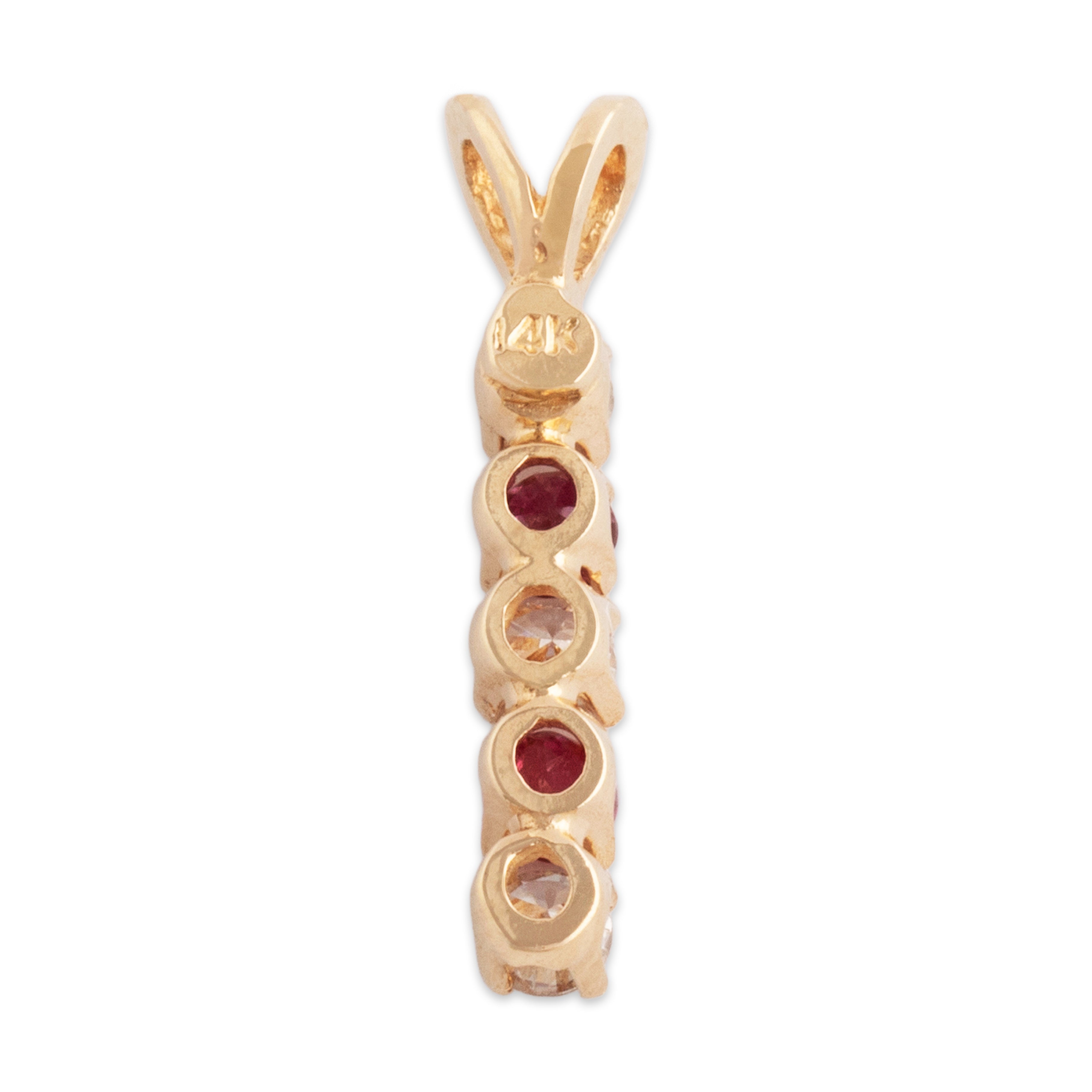 Vintage Small 14k Yellow Gold Diamond Ruby Lovely Alternating Line Pen ...
