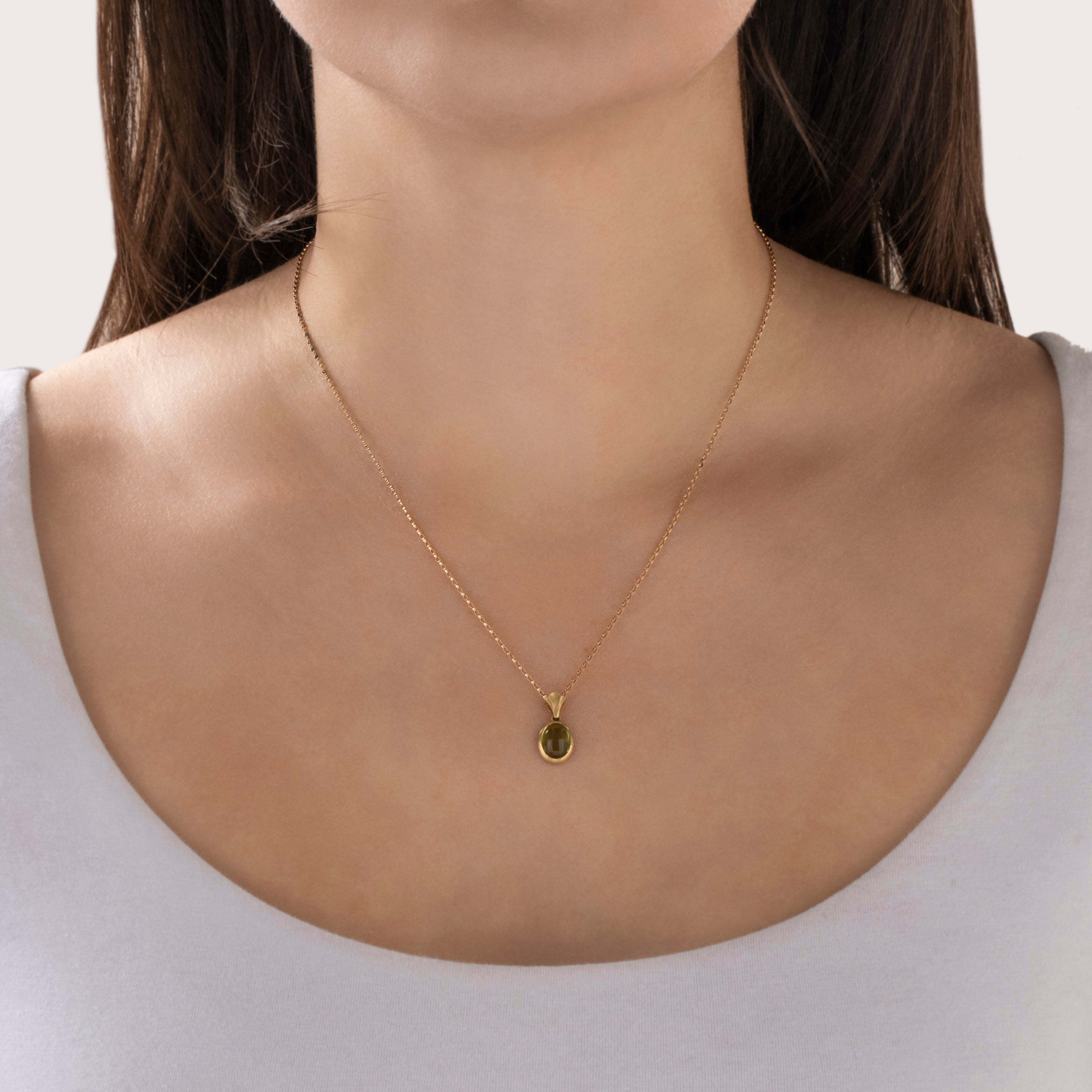 Vintage 18k Yellow Gold 1.9ct Peridot Pretty Brushed Pendant – Abbott ...