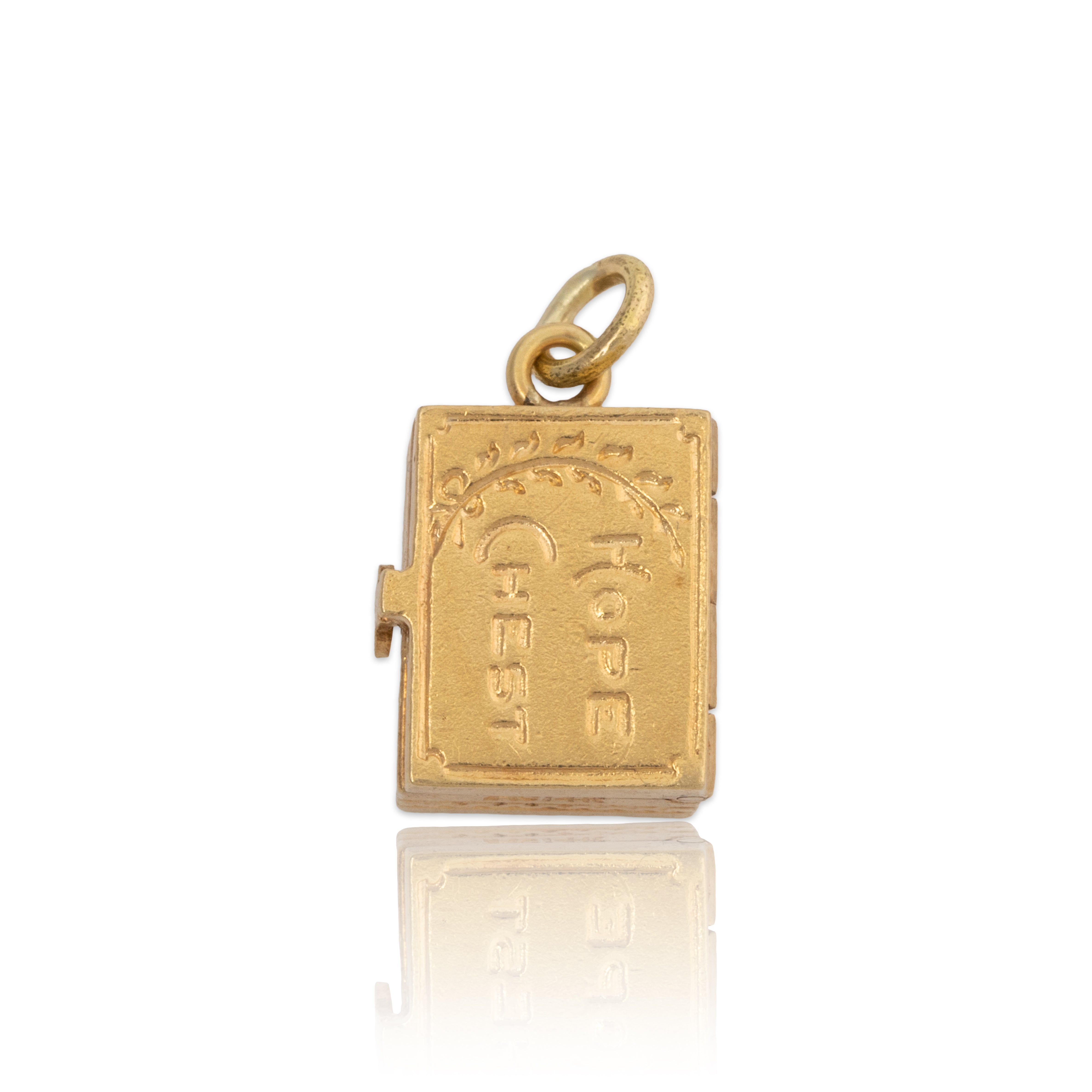 VINTAGE 14K YELLOW GOLD ARTICULATED HOPE CHEST PENDANT / CHARM – Abbott ...